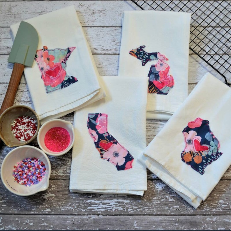 Embroidered Dish Towels - Etsy