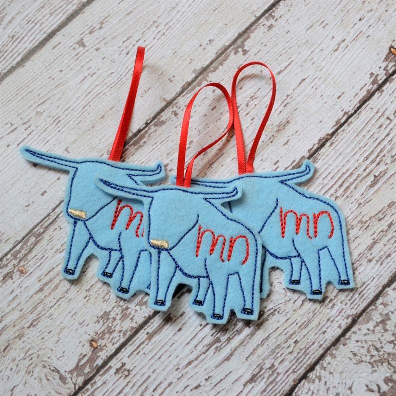 MN Blue Ox Felt Ornament Embroidered Babe the Blue Ox - Etsy