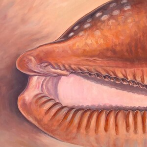 Large 24" X 36" Deer Cowrie Seashell Oil Painting - Etsy