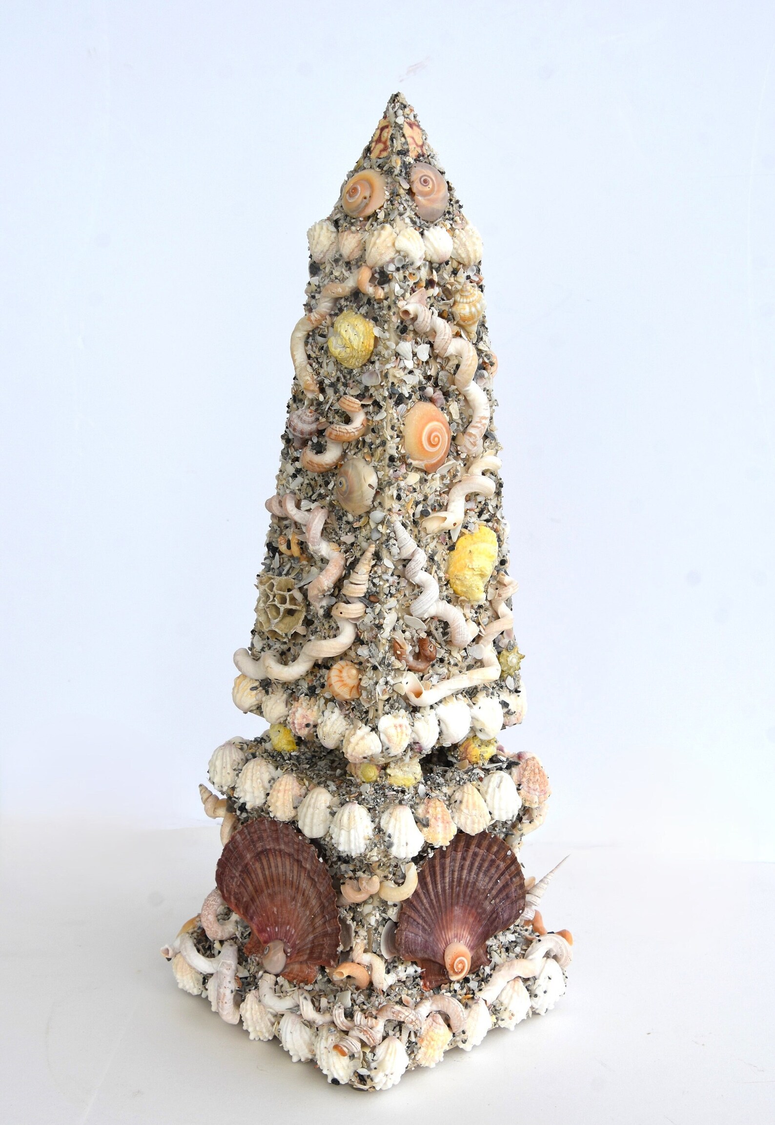 15 1/2" Seashell Encrusted Grotto Style Obelisk - Etsy