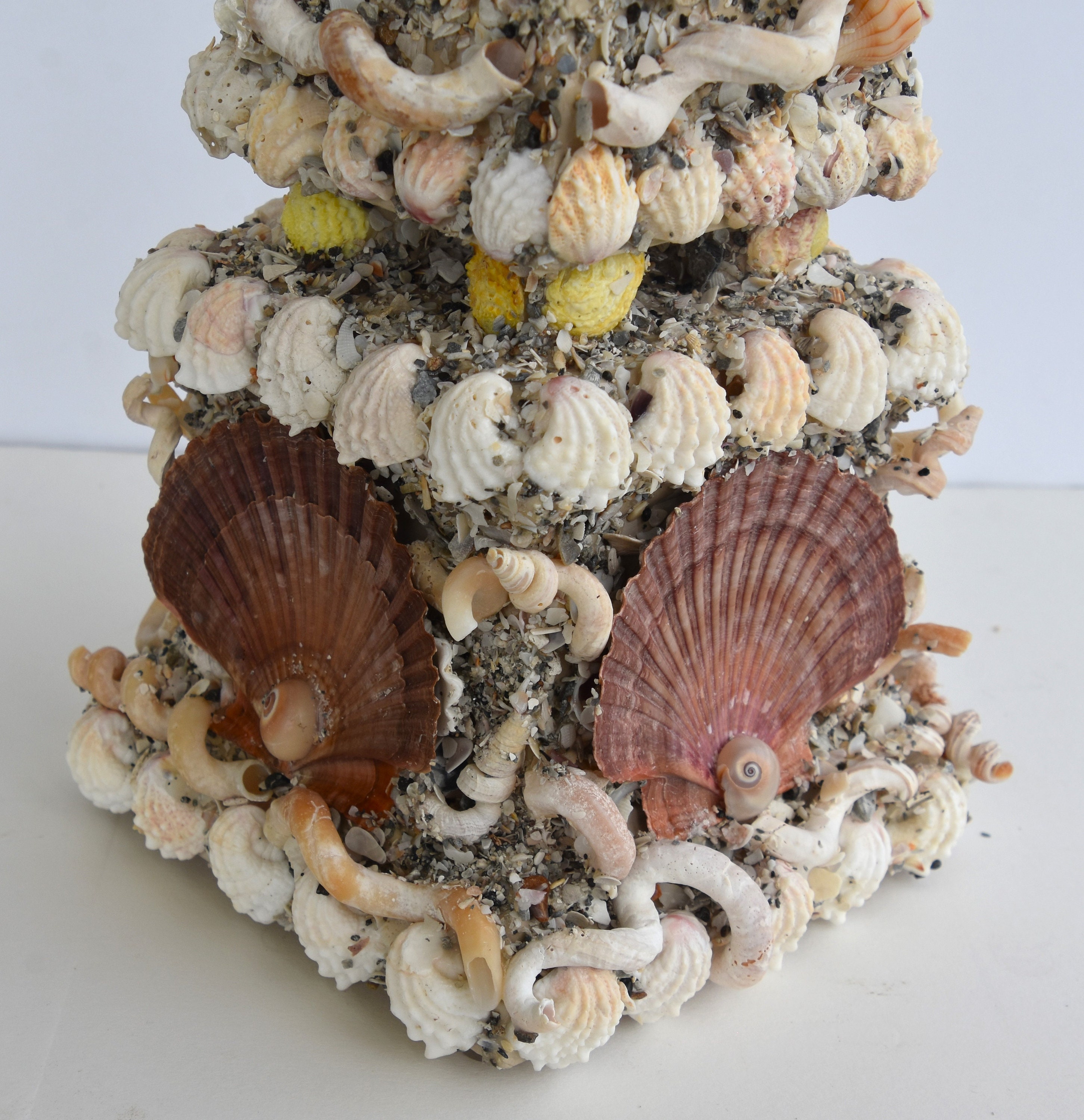 15 1/2" Seashell Encrusted Grotto Style Obelisk - Etsy