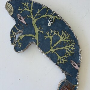 15" Seashell Shell Encrusted Manatee Wall Hanging - Etsy