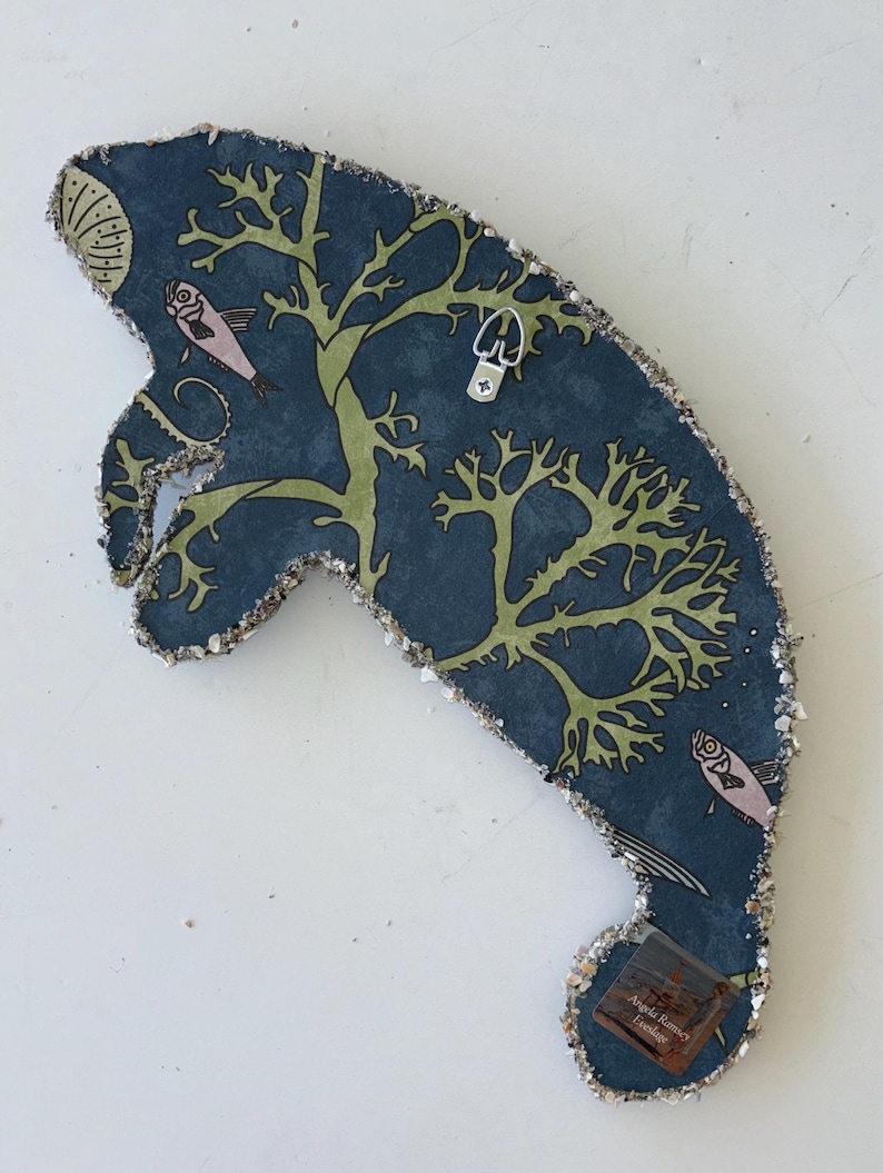 15" Seashell Shell Encrusted Manatee Wall Hanging - Etsy