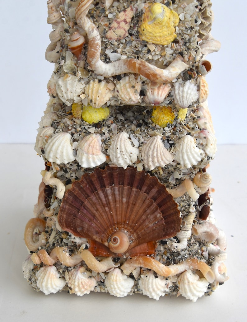 15 1/2" Seashell Encrusted Grotto Style Obelisk - Etsy