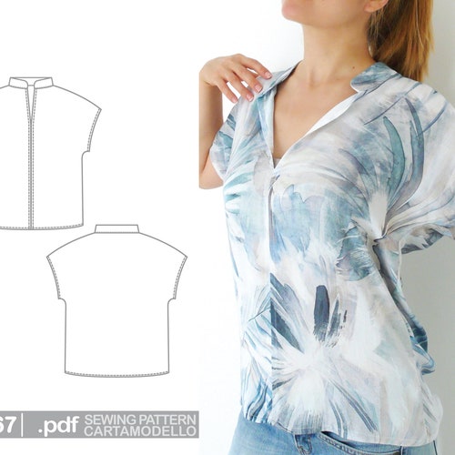 Nancy Top all Sizes PDF Sewing Pattern & Instructions - Etsy