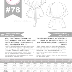 Wrap Blouse PDF Sewing Pattern | Peplum Hem and V-neckline | Includes ...