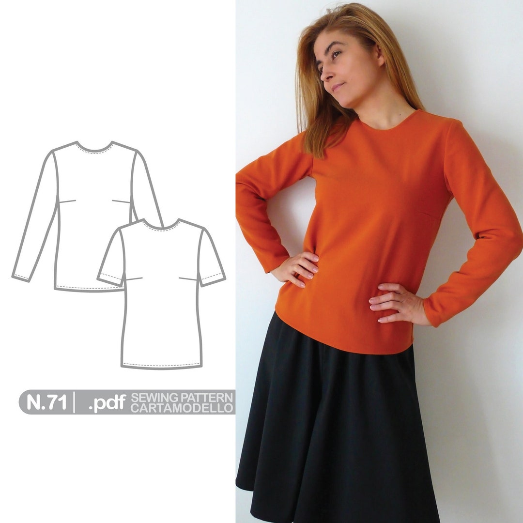 Basic Woven Blouse PDF Sewing Pattern N.71 - Etsy