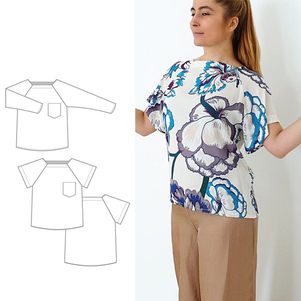 Boxy Blouse Sewing Pattern - Etsy