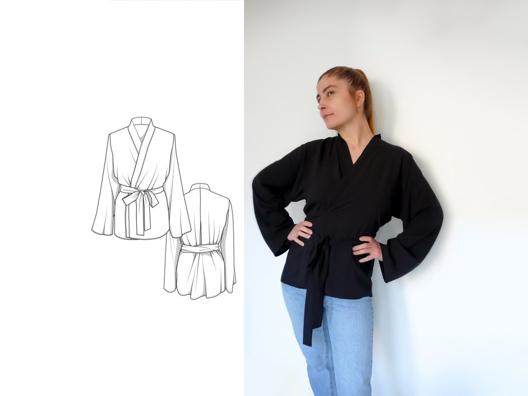Wrap Blouse PDF Sewing Pattern for Women N.100 - Etsy