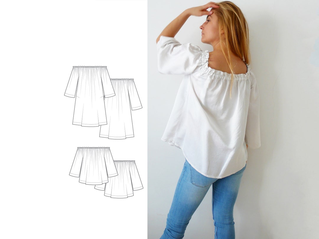 Off-shoulder Top and Dress PDF Sewing Pattern for Women N.79, XS-XXL - Etsy