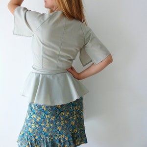 Wrap Blouse PDF Sewing Pattern | Peplum Hem and V-neckline | Includes ...