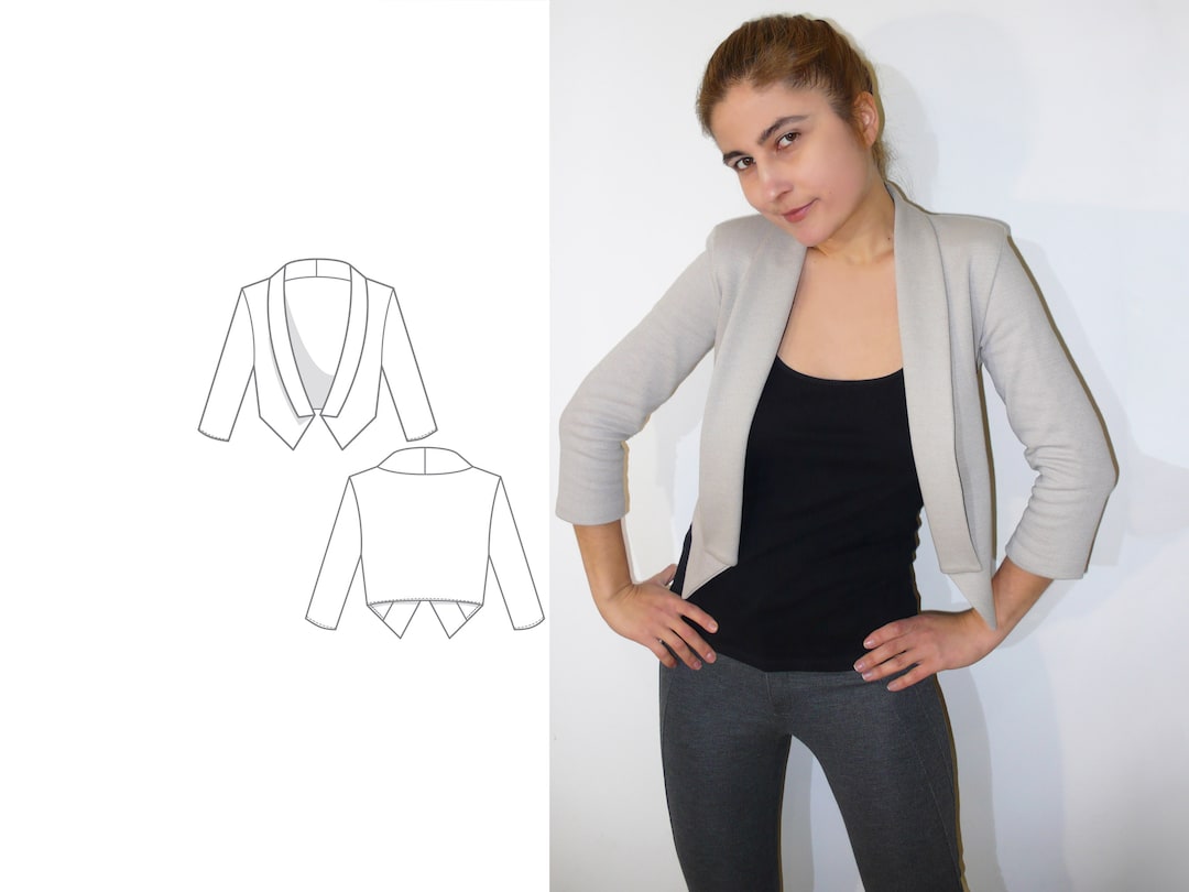 Cropped Blazer PDF Sewing Pattern for Women N.7, Sizes XS-XL - Etsy UK