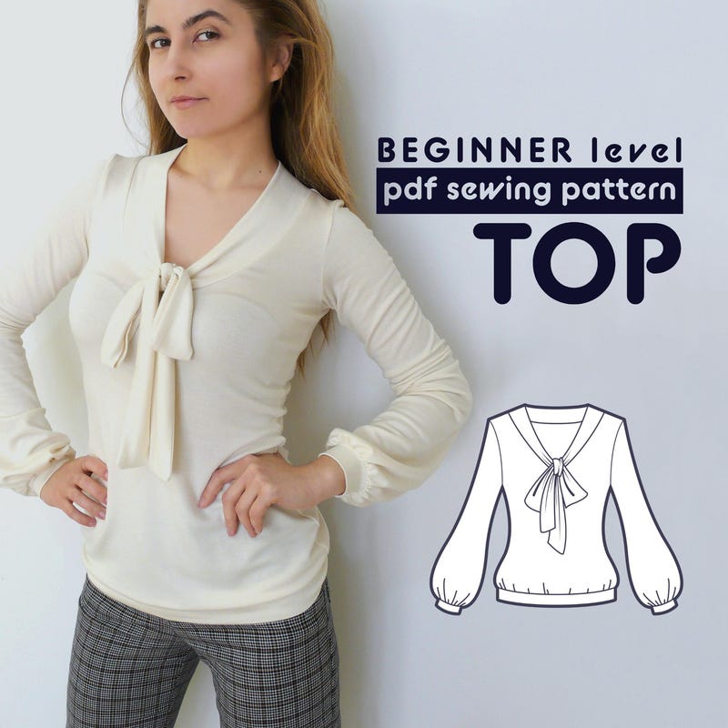 Bow Blouse Pattern - Etsy