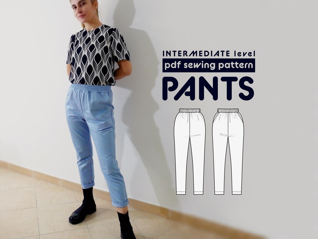 Tapered Pants PDF Sewing Pattern - Sizes 38-50 - Includes Sewing ...