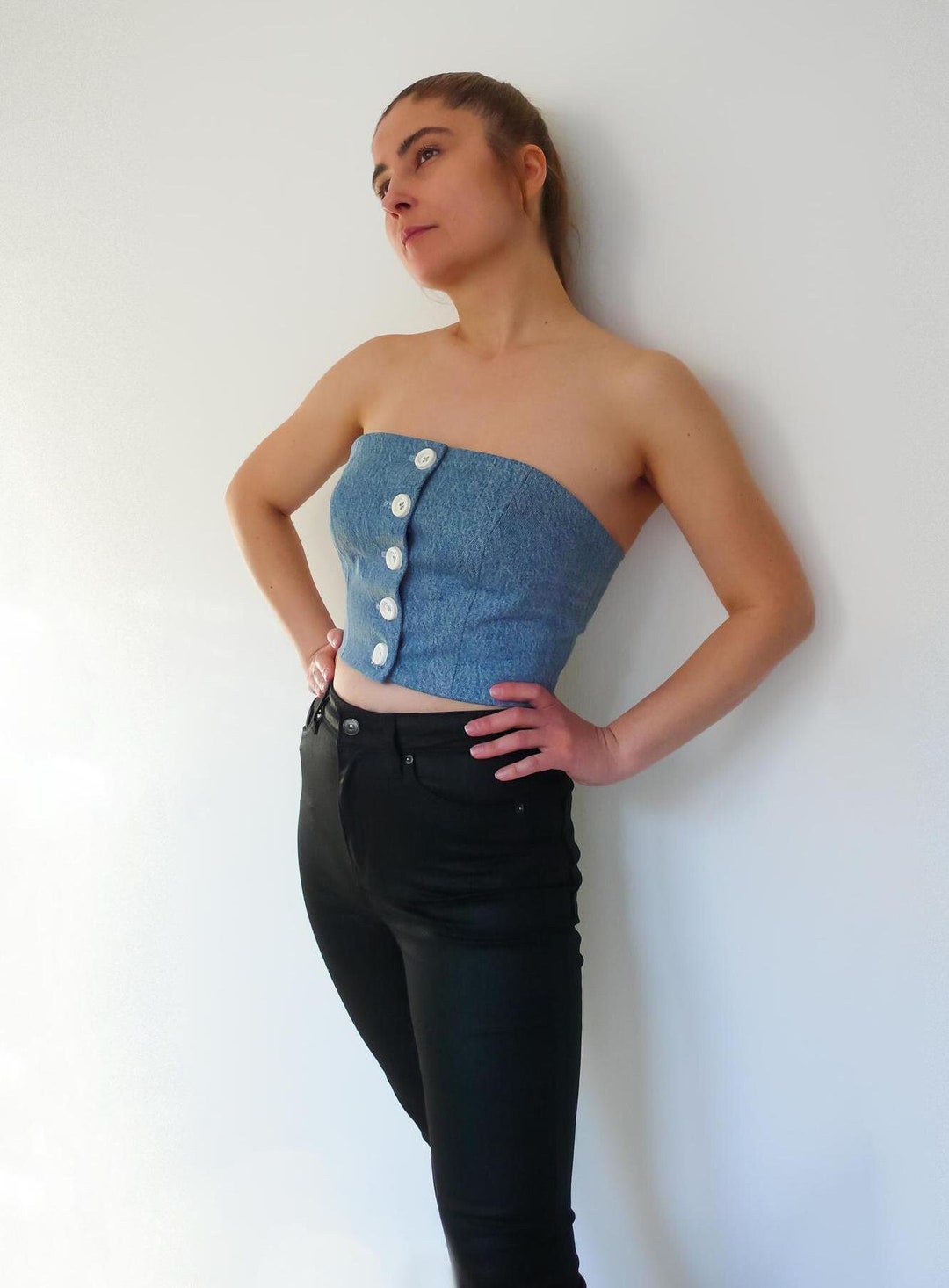 Bustier PDF Sewing Pattern N.86 | Lined With Front Button Closure ...