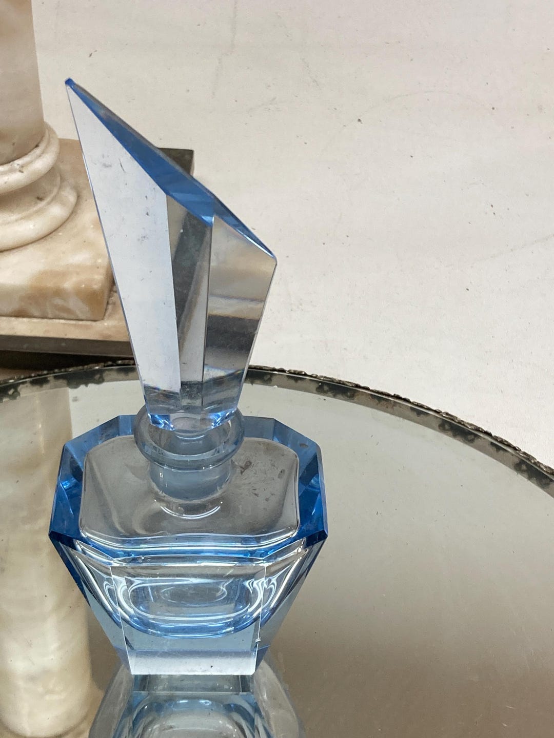 Hand Cut Ice Berg Blue Perfume Bottle - Etsy