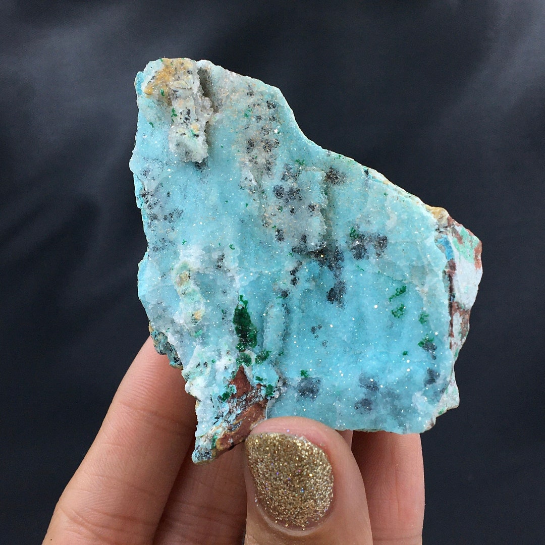 Chrysocolla Druzy Specimen: Baby Blue Quartz, Green Malachite, Congo ...