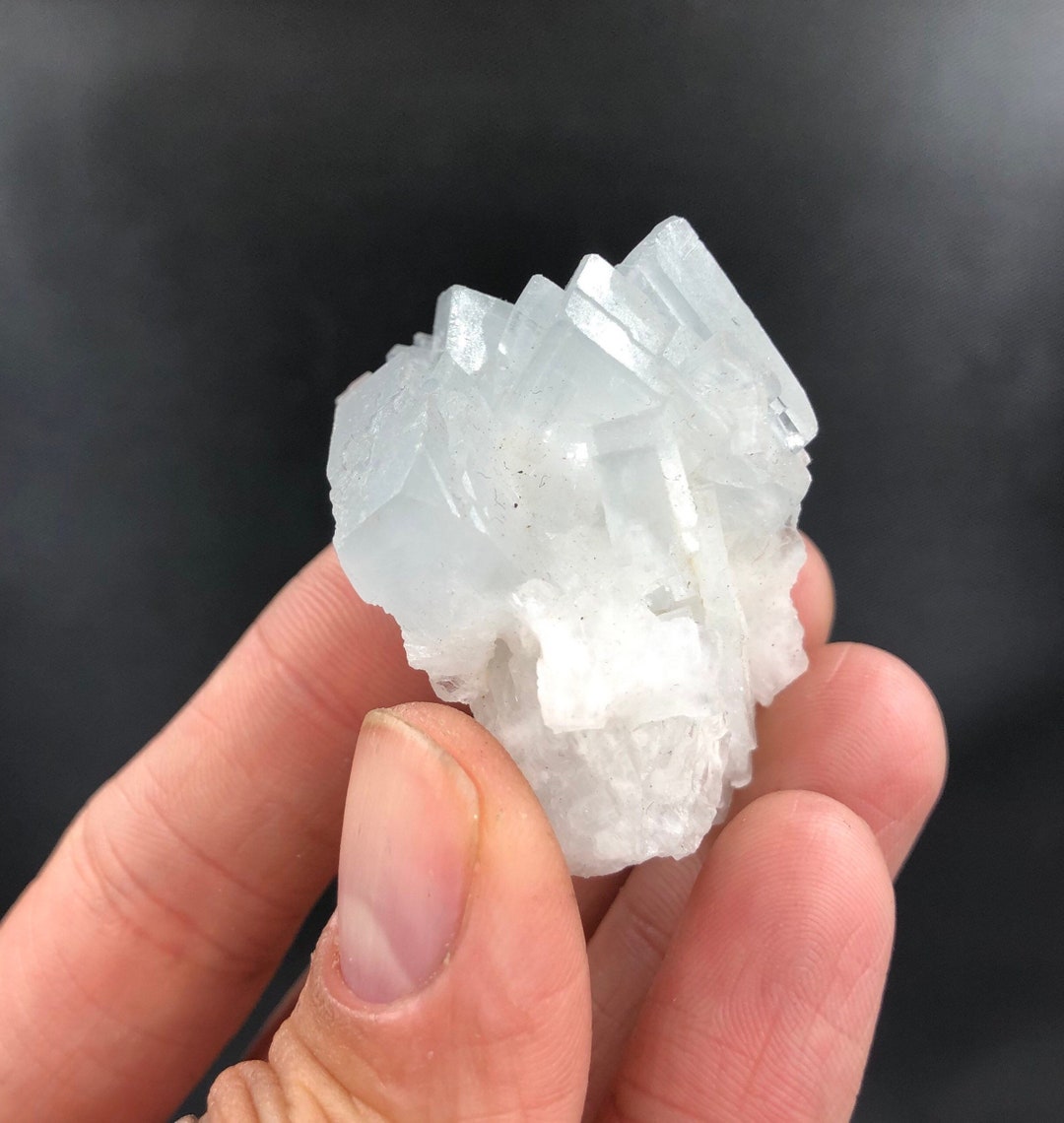 Blue Barite Light Sky Ice Blue Crystals Mineral Specimen Miniature C ...