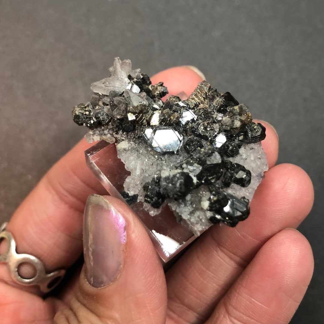 Sphalerite Pyrite Quartz Cluster: Metallic Mineral Specimen, Santa ...