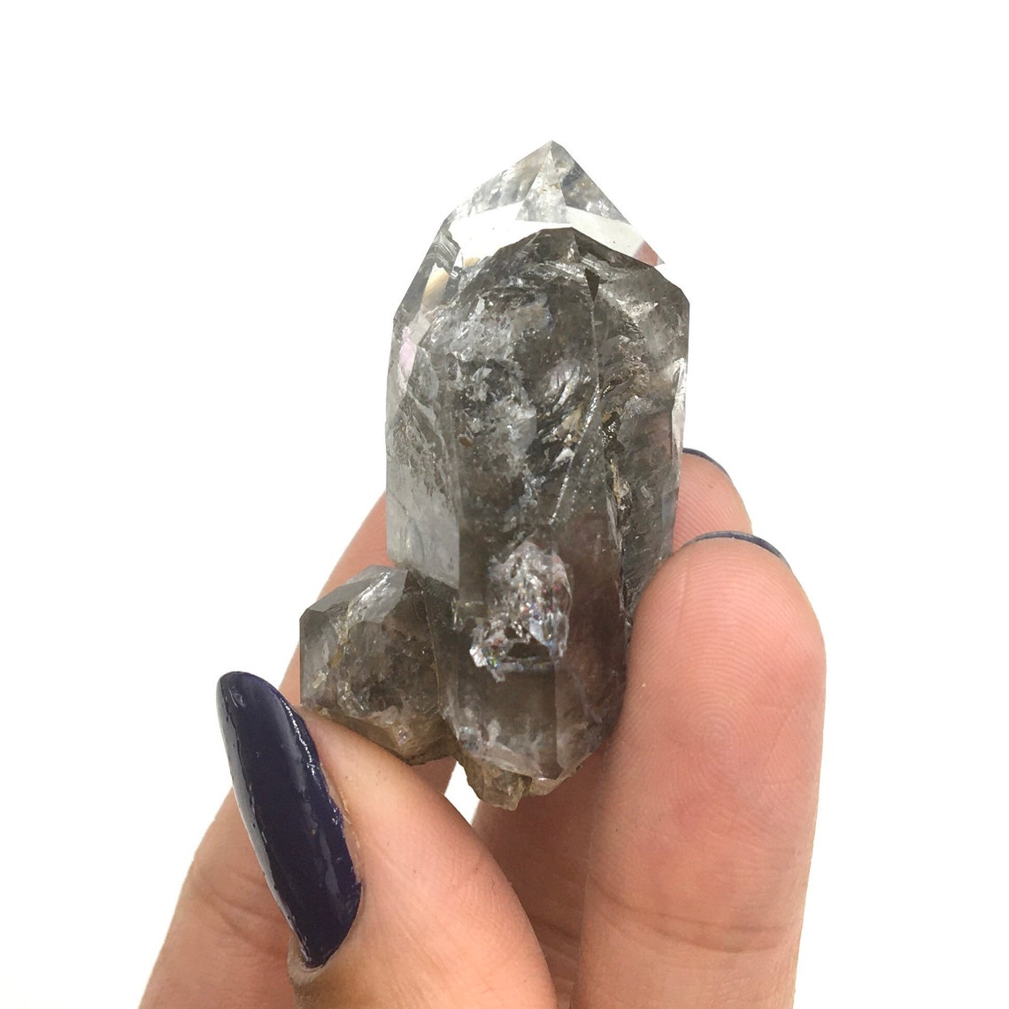 Black Herkimer Diamond Quartz Birthday Pocket Black | Etsy