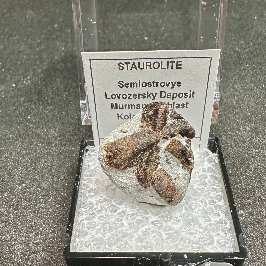 Staurolite Semiostrovye Cruciform Fairy Cross Muscovite Mica Matrix ...