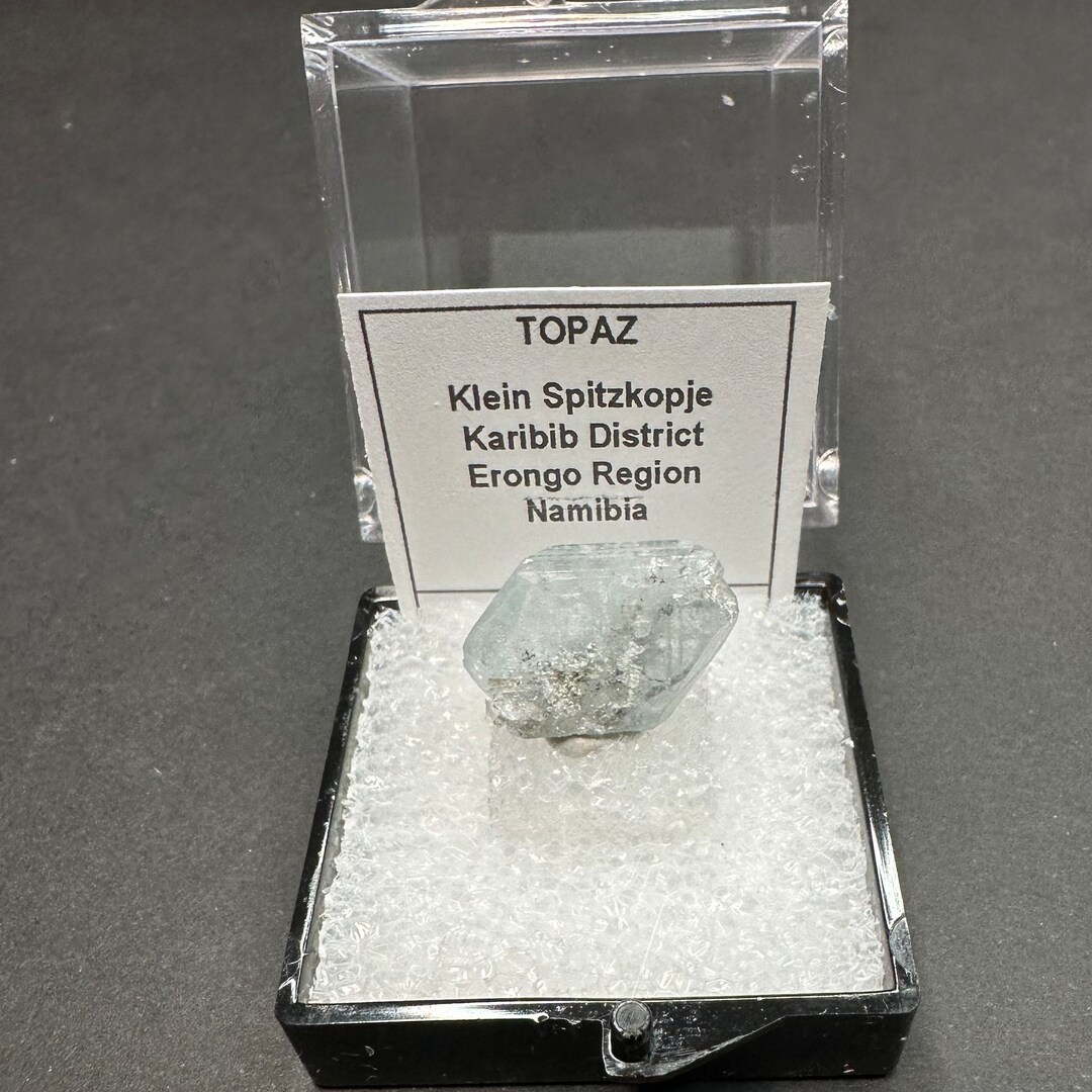 Topaz DT Ice Blue Miniature Crystal Cluster Mounted Thumbnail Mineral ...