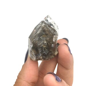 Black Herkimer Diamond Quartz *birthday Pocket* Black Inclusions Rocks ...