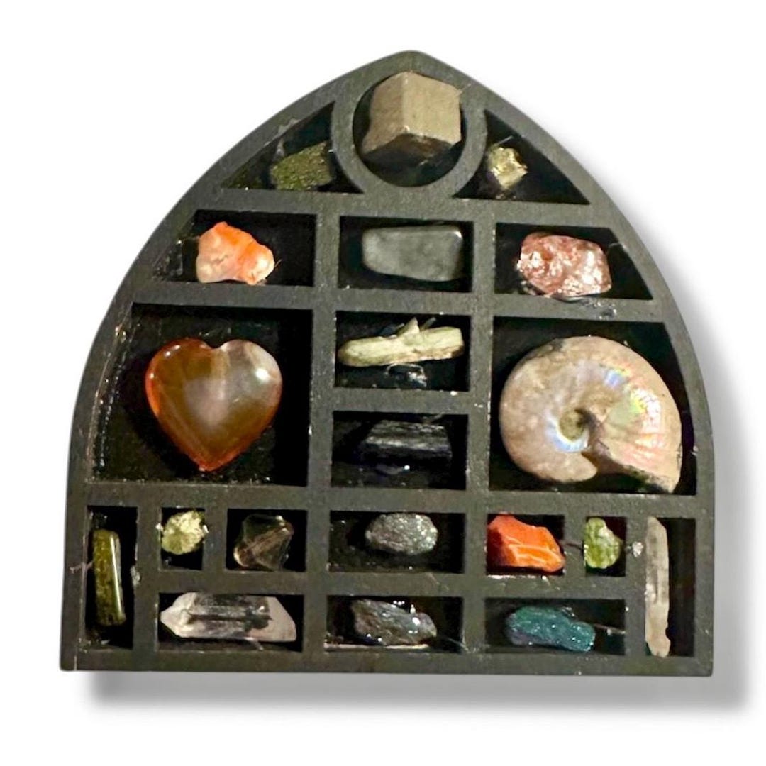 Black Vintage Style Handmade Mini Crystal Collection Shelf - Etsy