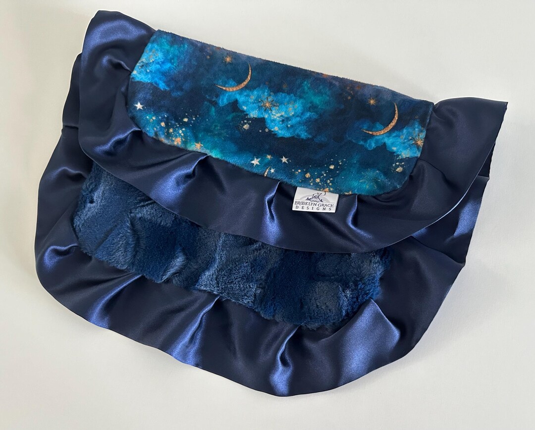 Moon Stars Lovie Blanket Baby Boy Stars Celestial Soft Minky Lovey ...