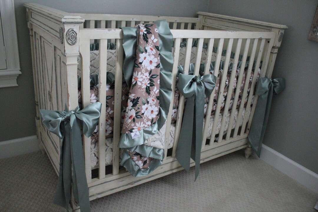 Daisy Summer Floral BABY BLANKET Taupe Daisy Floral Beige Camel Minky ...