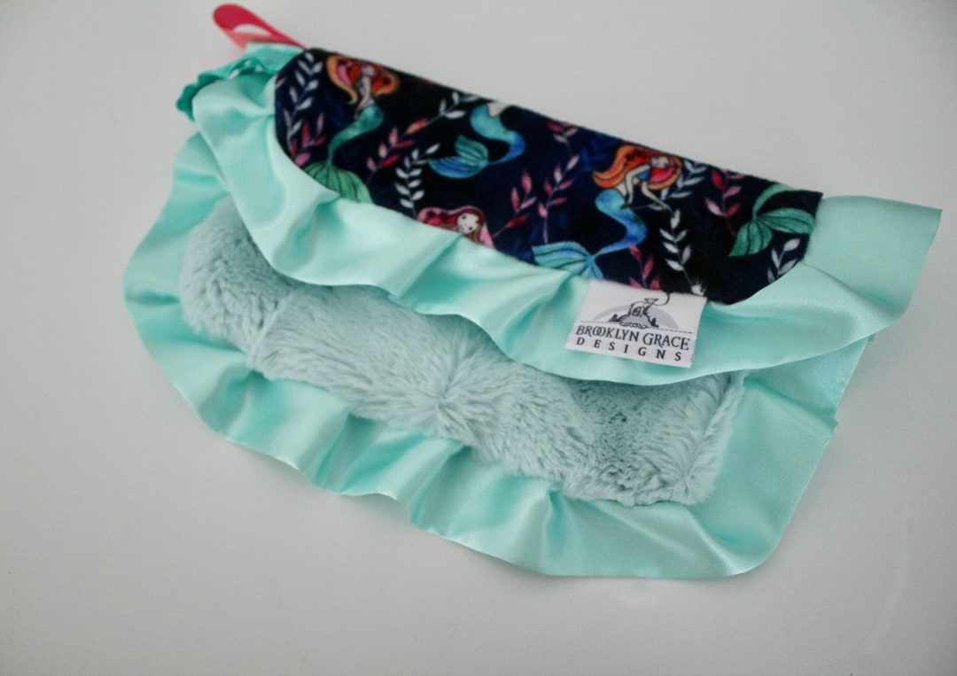 Mermaid Ocean PACIFIER LOVIE Mermaid Sea Glass Hide Minky Backing ...