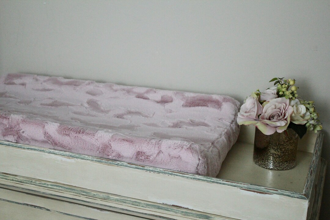 Rosewater Pink Hide Minky Contoured Changing Pad Cover - Nursery, Baby ...