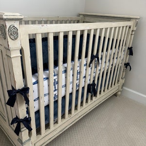 CRIB SHEET in Jeans Denim Hide Minky - Baby Boy Nursery Decor Crib ...