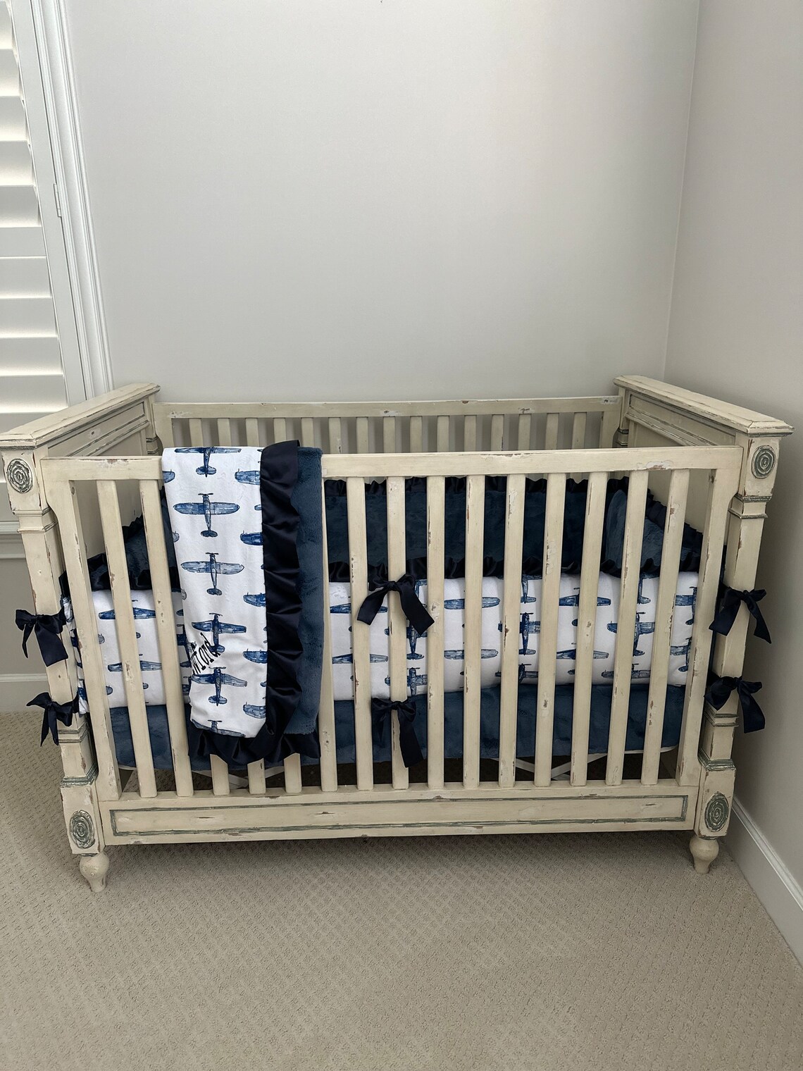 CRIB SHEET in Jeans Denim Hide Minky - Baby Boy Nursery Decor Crib ...