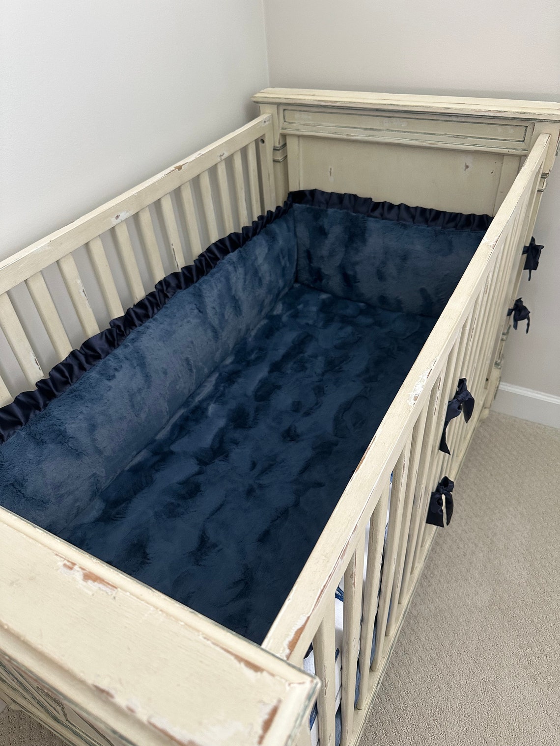 CRIB SHEET in Jeans Denim Hide Minky - Baby Boy Nursery Decor Crib ...