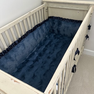 CRIB SHEET in Jeans Denim Hide Minky - Baby Boy Nursery Decor Crib ...