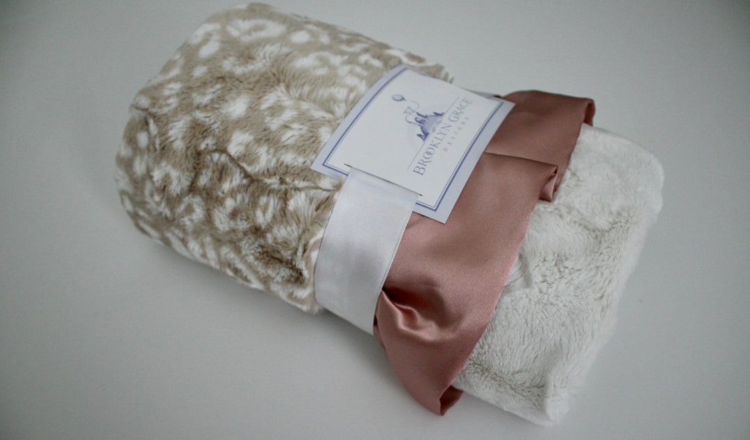 Animal Print Ocelot Print in Biscotti With Ivory Embossed Ziggy Minky ...