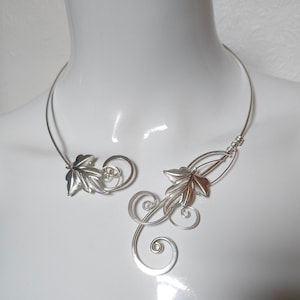 Silver Ivy Necklace, Elven Leaf Statement Collar, Elven Wedding Torc - Etsy