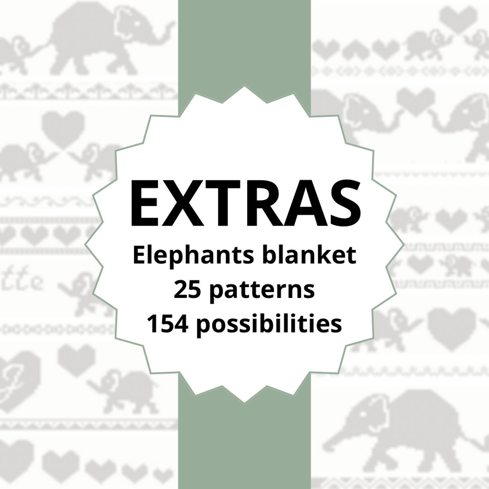 Elephant Pattern Chart Elephant Chart Knit Pattern Knit - Etsy
