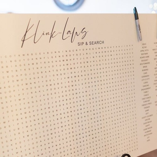 Giant Word Search Sign / Wedding Reception Game Board / - Etsy