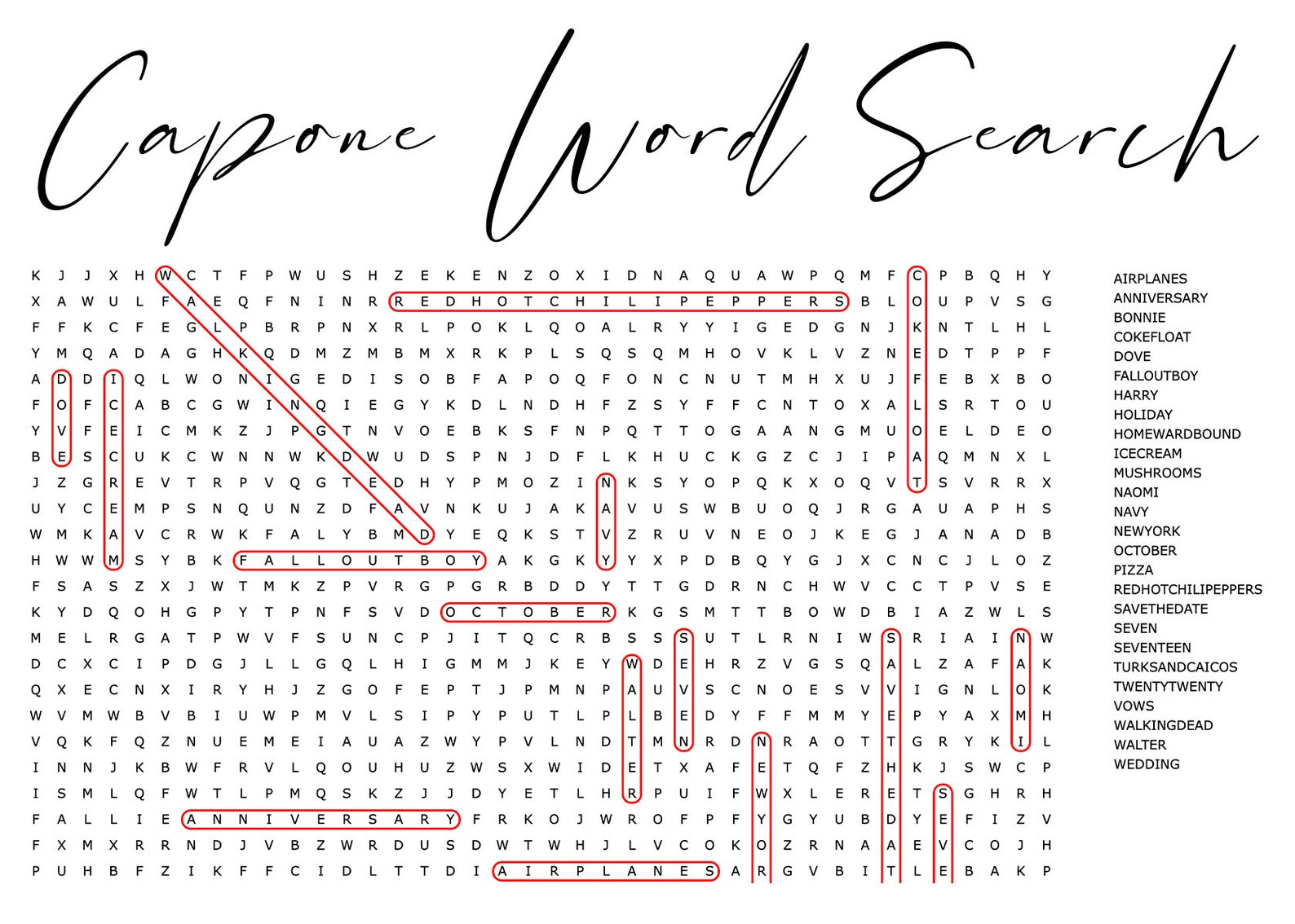 Giant Word Search Sign / Wedding Reception Game Board / | Etsy