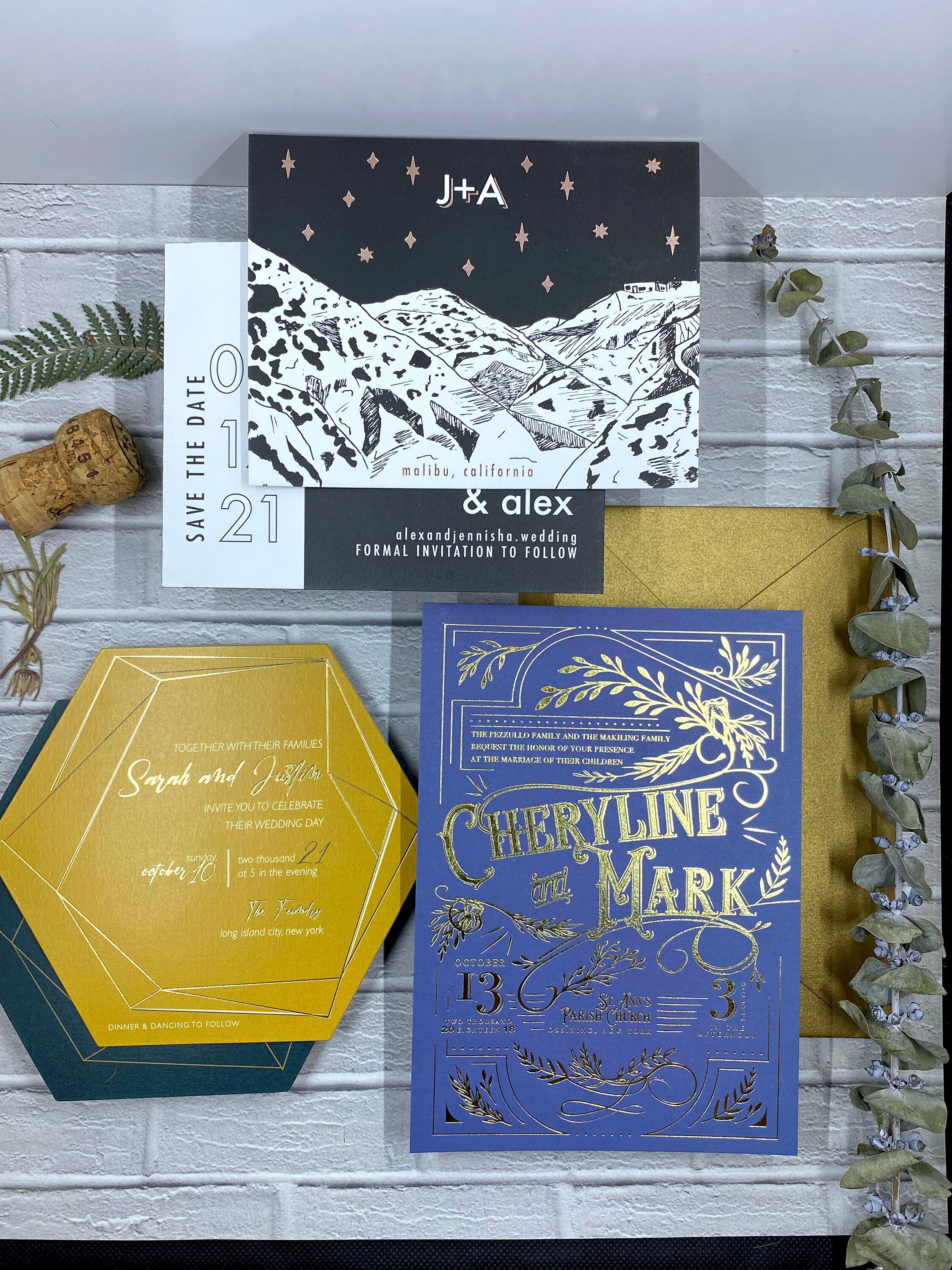 Foil Wedding Invitation Sample/ Gold Foil Invitation Sample/ Foil ...