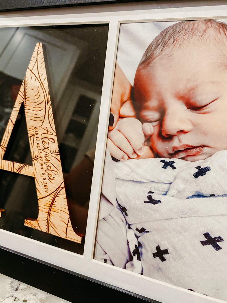 Custom Shadow Box Engraving / Birth Announcement Prop / Wood - Etsy