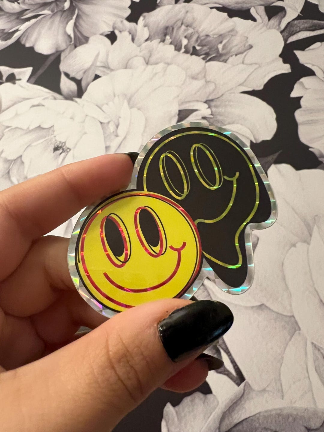 Melty Smiley Sticker / Smile Alt Melting / Smily Face / Holographic ...
