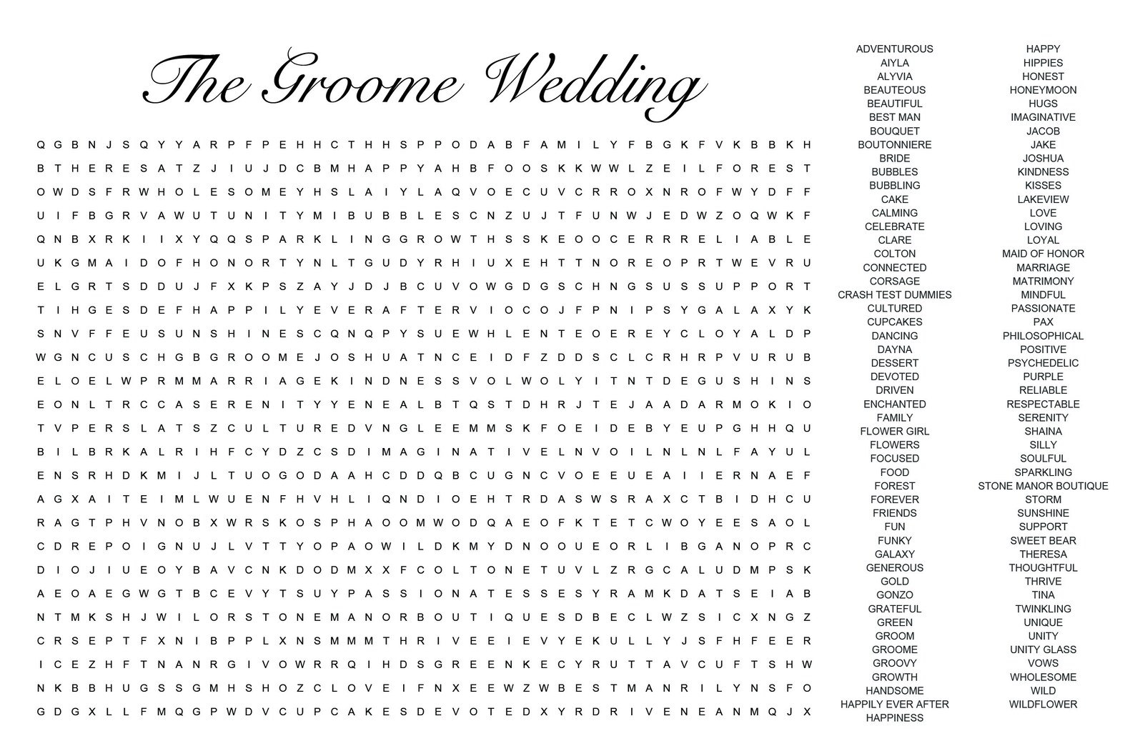 Giant Word Search Sign / Wedding Reception Game Board / - Etsy