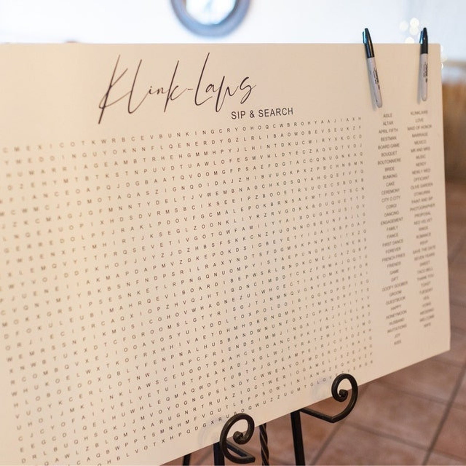 Giant Word Search Sign / Wedding Reception Game Board / Wedding Word ...