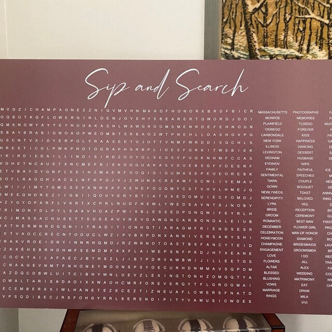 Oversized Word Search Sign / Wedding Shower Game Board / - Etsy
