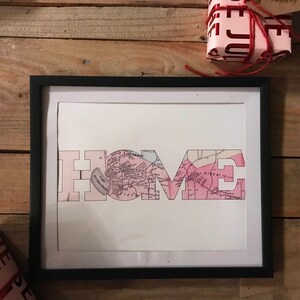 Home Map Print / Last Name Map / Vintage Map Wall Art / Custom Map ...