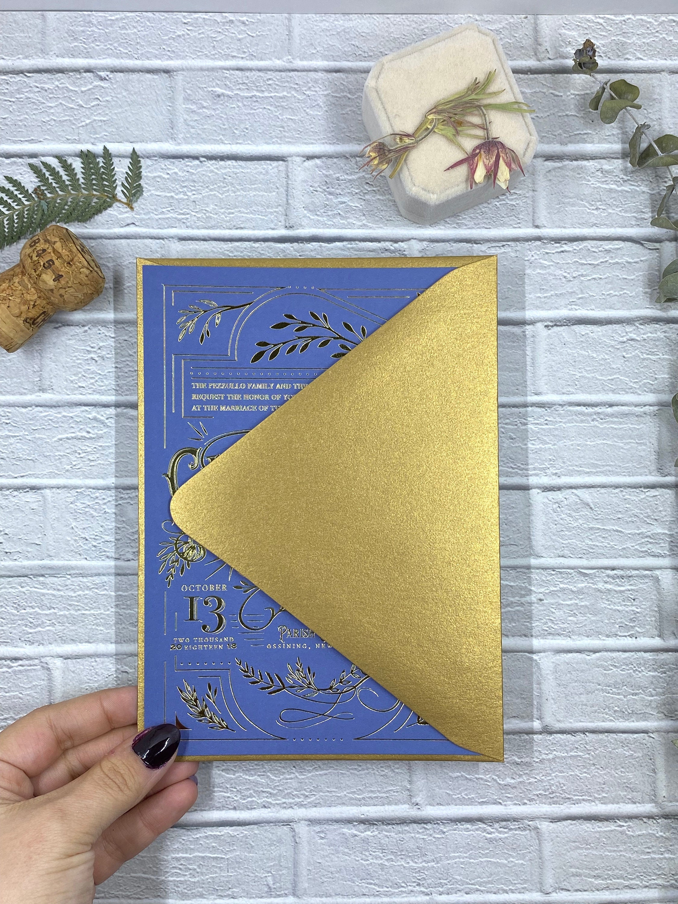 Foil Wedding Invitation Sample/ Gold Foil Invitation Sample/ Foil ...