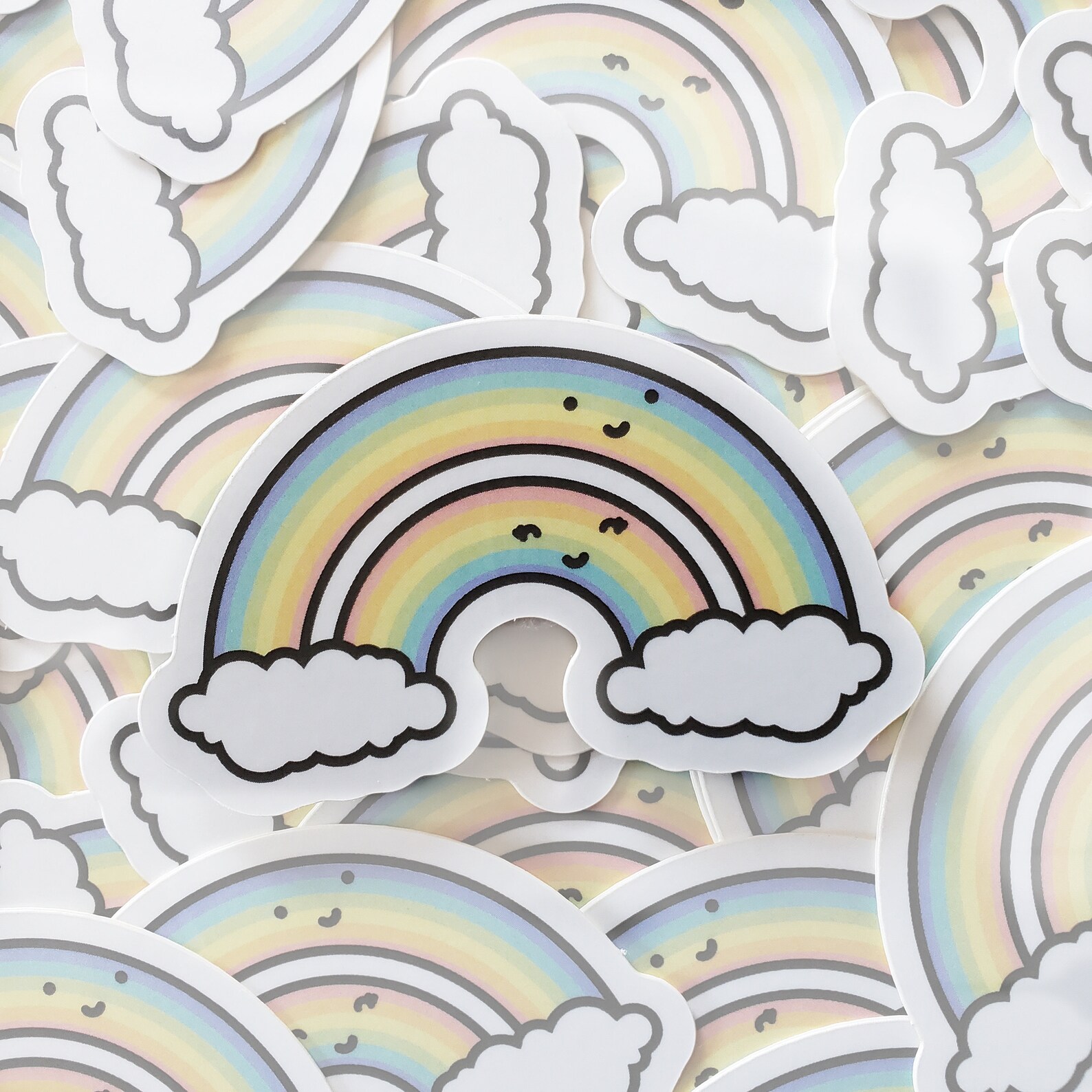 Double Rainbow Vinyl Sticker | Laptop Sticker, Waterproof, Stickers ...